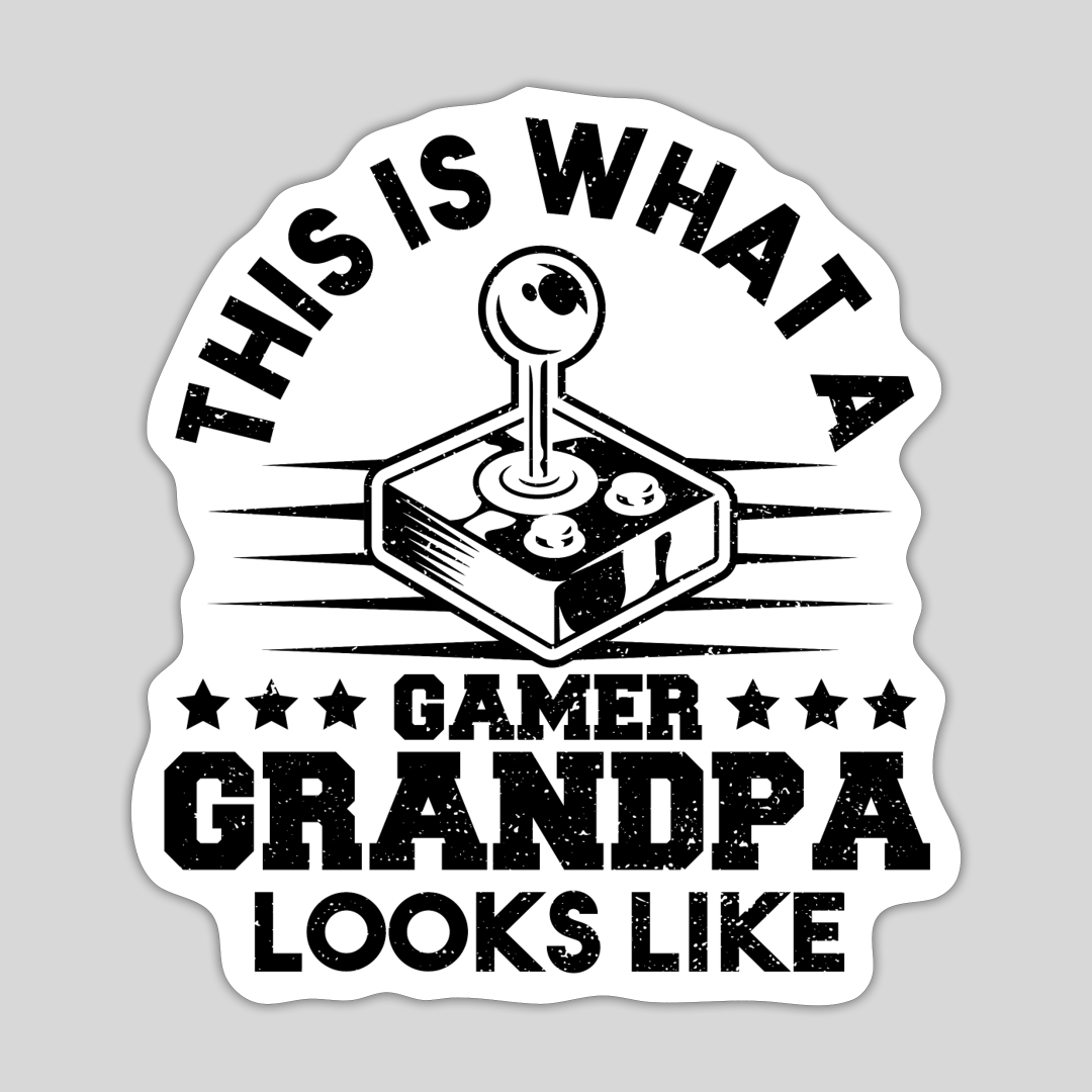 This Is What A Gamer Grandpa Looks Like Sticker | DesignsByJnk5
